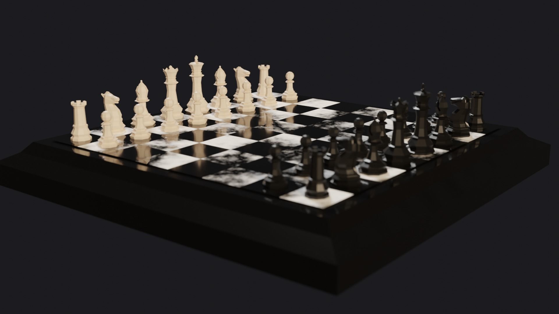 Chess Board and Pieces free VR / AR / low-poly 3D model | CGTrader