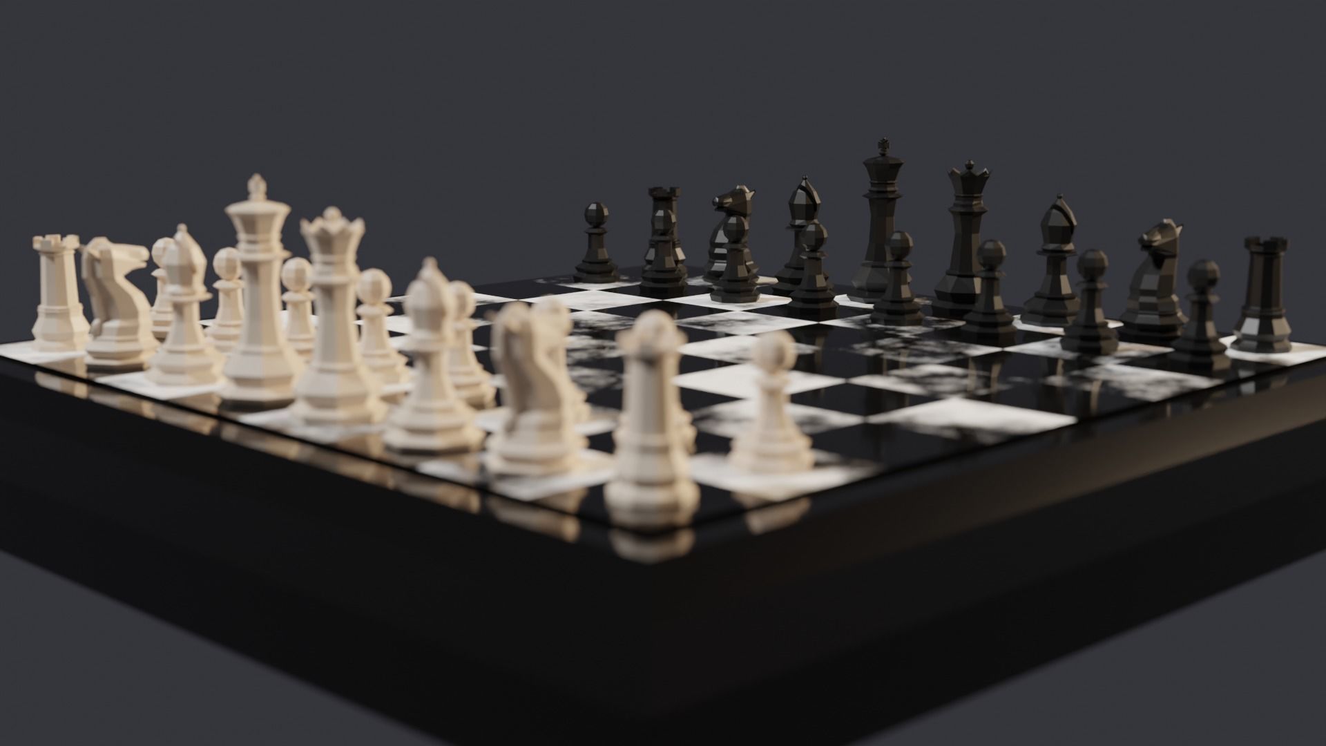 Chess Board and Pieces free VR / AR / low-poly 3D model | CGTrader