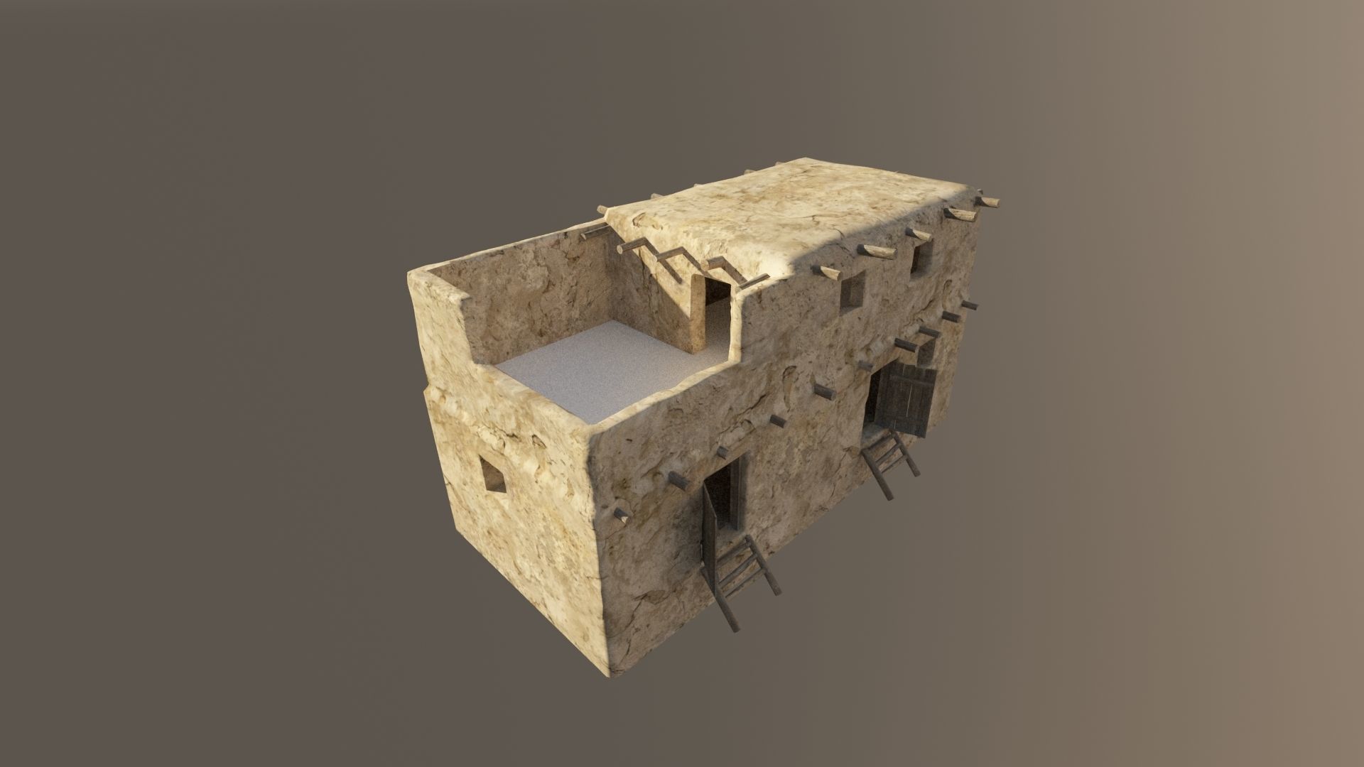 3D model Afghanistan Middle East Village Town Houses VR / AR / low-poly ...