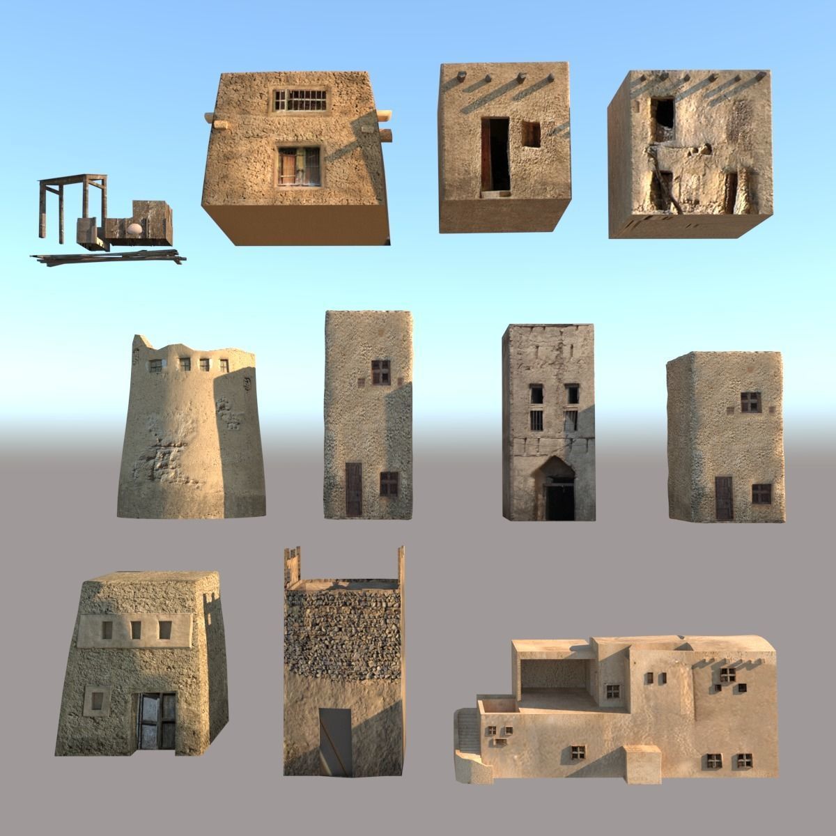 3D model Arab Village Middle Eastern Houses VR / AR / low-poly | CGTrader