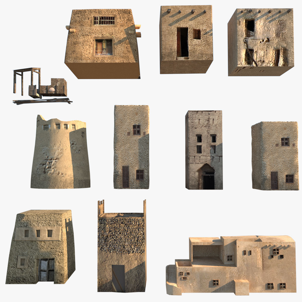 3D model Arab Village Middle Eastern Houses VR / AR / low-poly | CGTrader