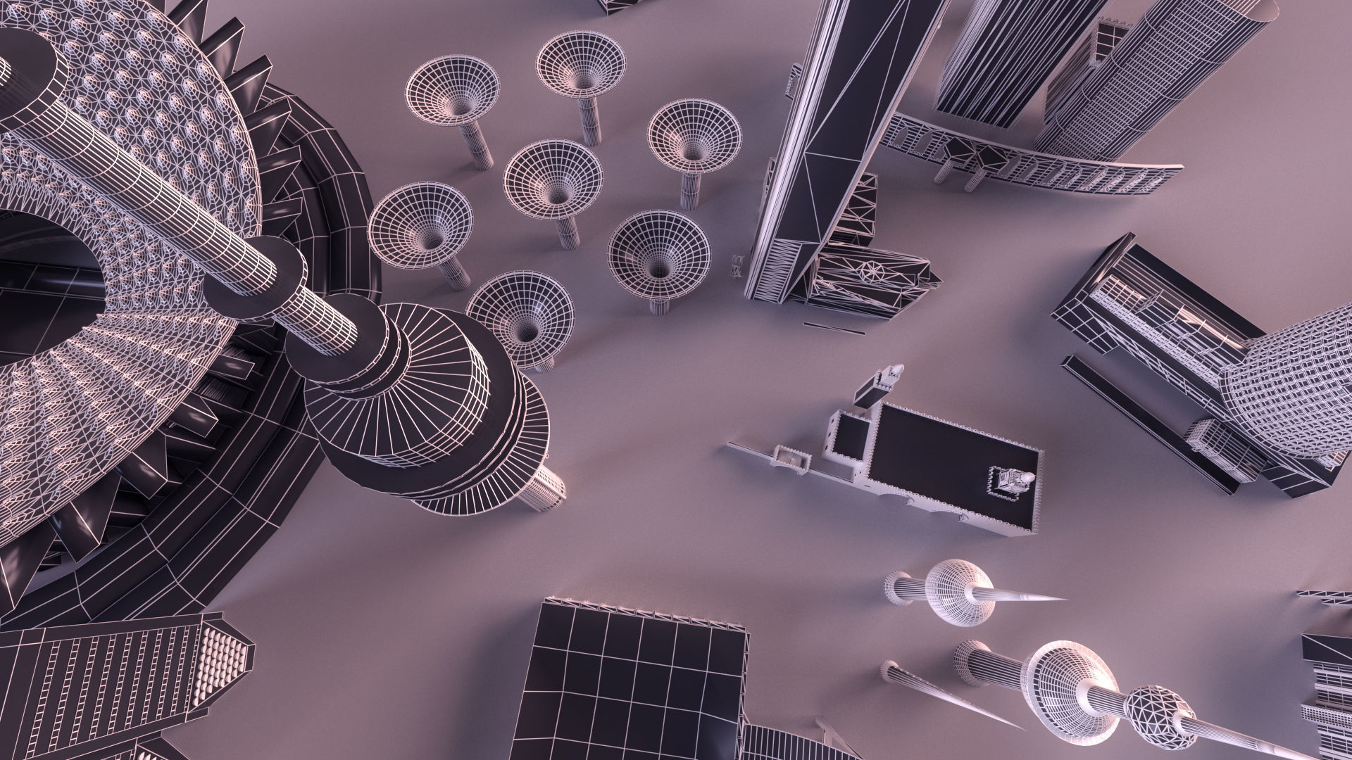 Kuwait Landmarks Cityscape Skyline 3D model | CGTrader