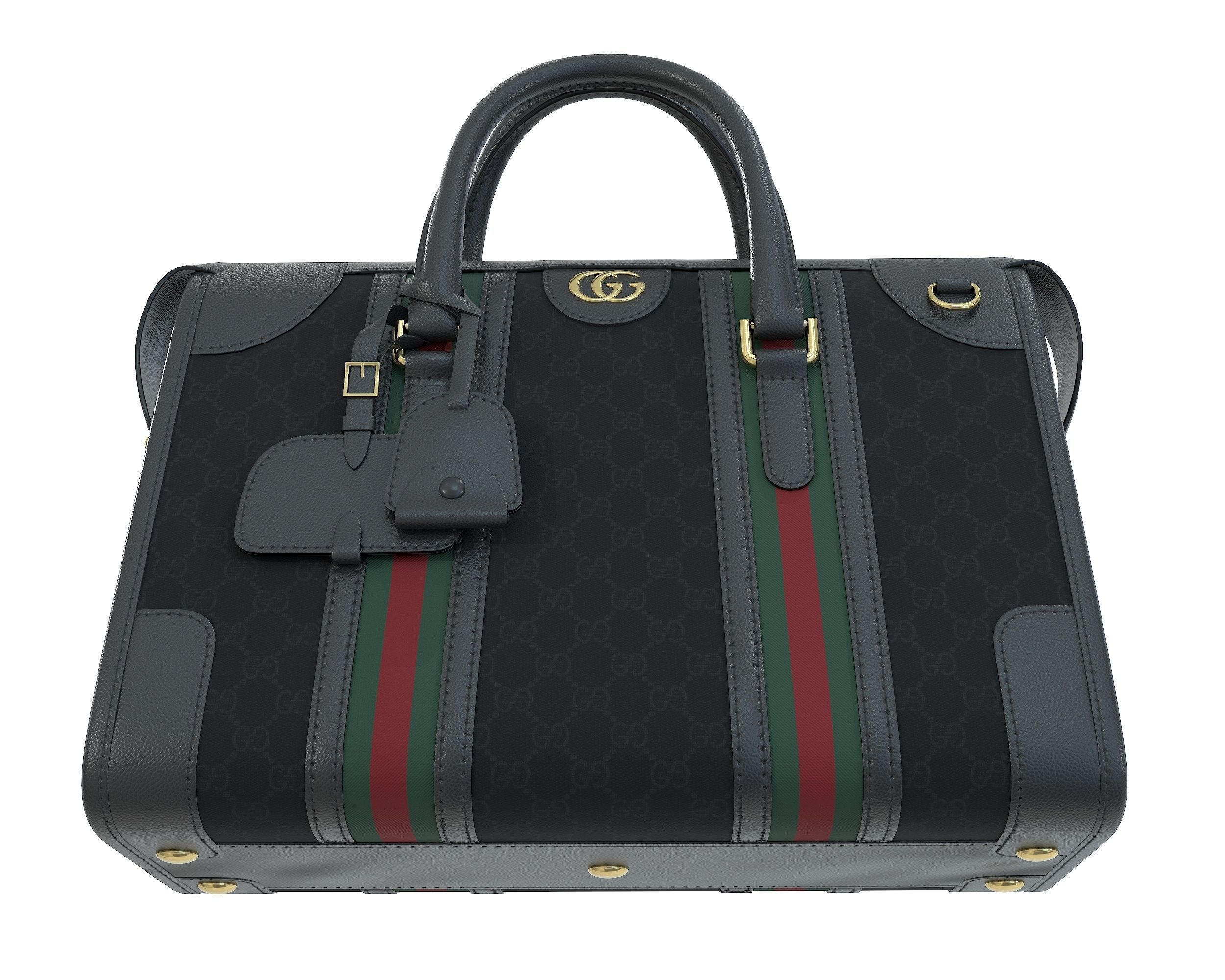 3D model Gucci Bauletto Medium Top Handle Bag Black VR / AR / low-poly ...