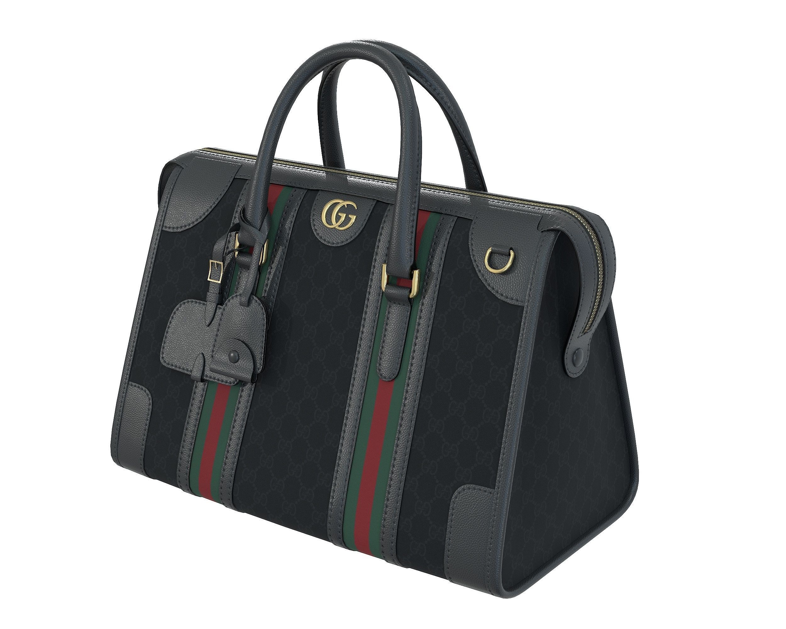 3D model Gucci Bauletto Medium Top Handle Bag Black VR / AR / low-poly ...