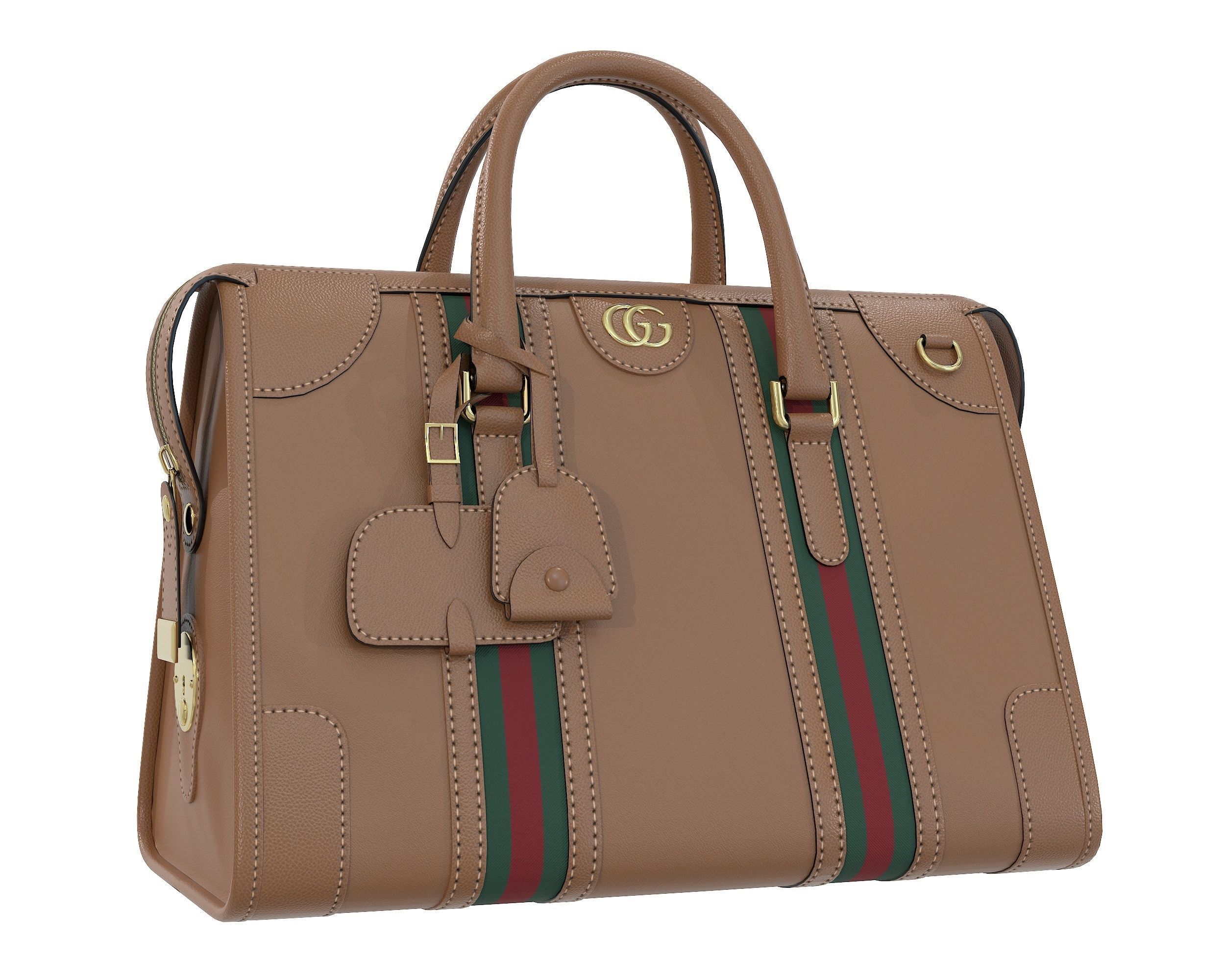 3D model Gucci Bauletto Medium Top Handle Bag Brown VR / AR / low-poly ...