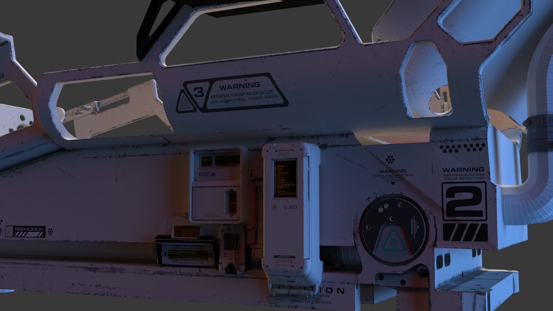 3D model Hospital Ventilator SciFi Medical Bed Set VR / AR / low-poly ...