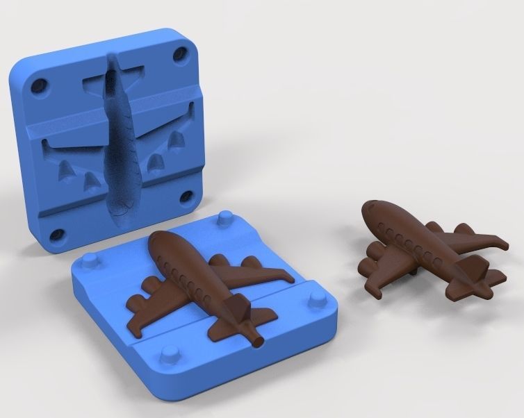 Chocolate Mold Airplane 3D model 3D printable | CGTrader