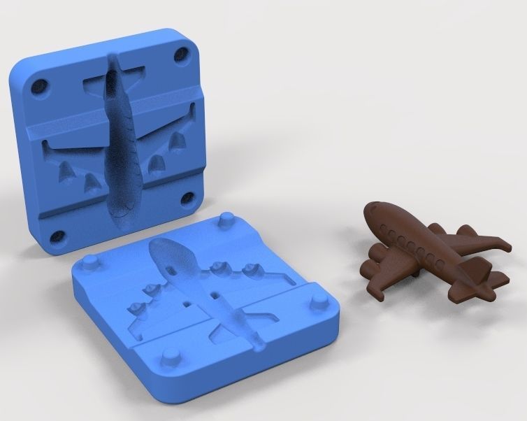 Chocolate Mold Airplane 3D model 3D printable | CGTrader
