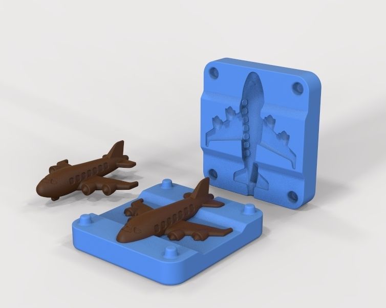 Chocolate Mold Airplane 3D model 3D printable | CGTrader