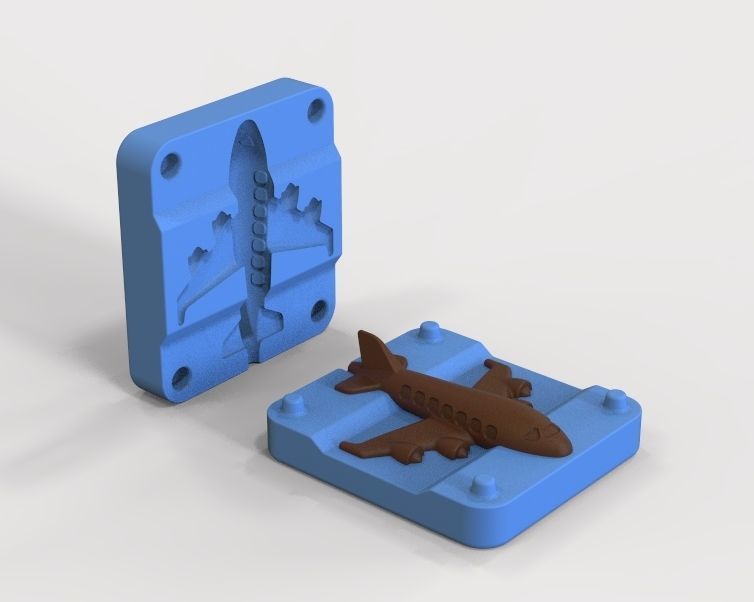 Chocolate Mold Airplane 3D model 3D printable | CGTrader
