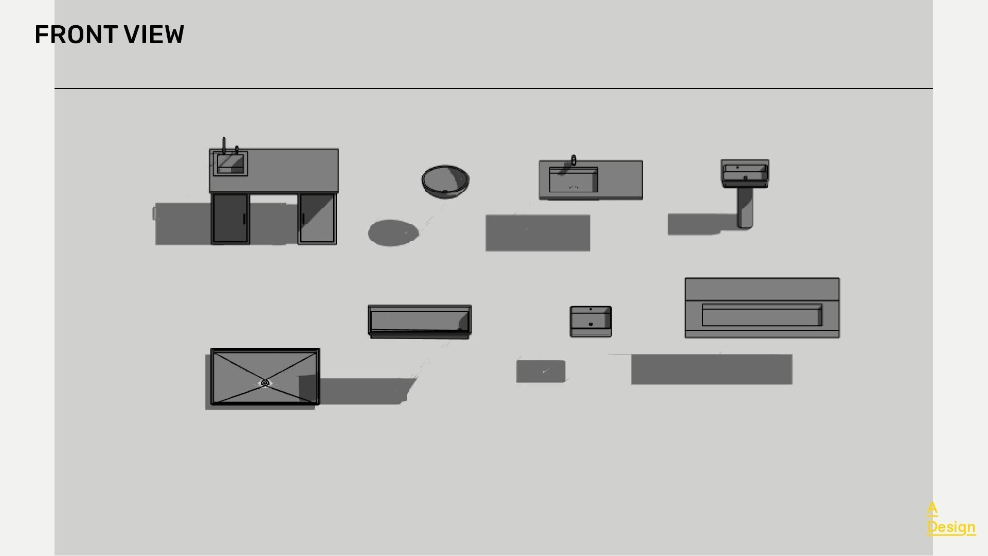 Washbasins - Pack of revit families 3D model | CGTrader