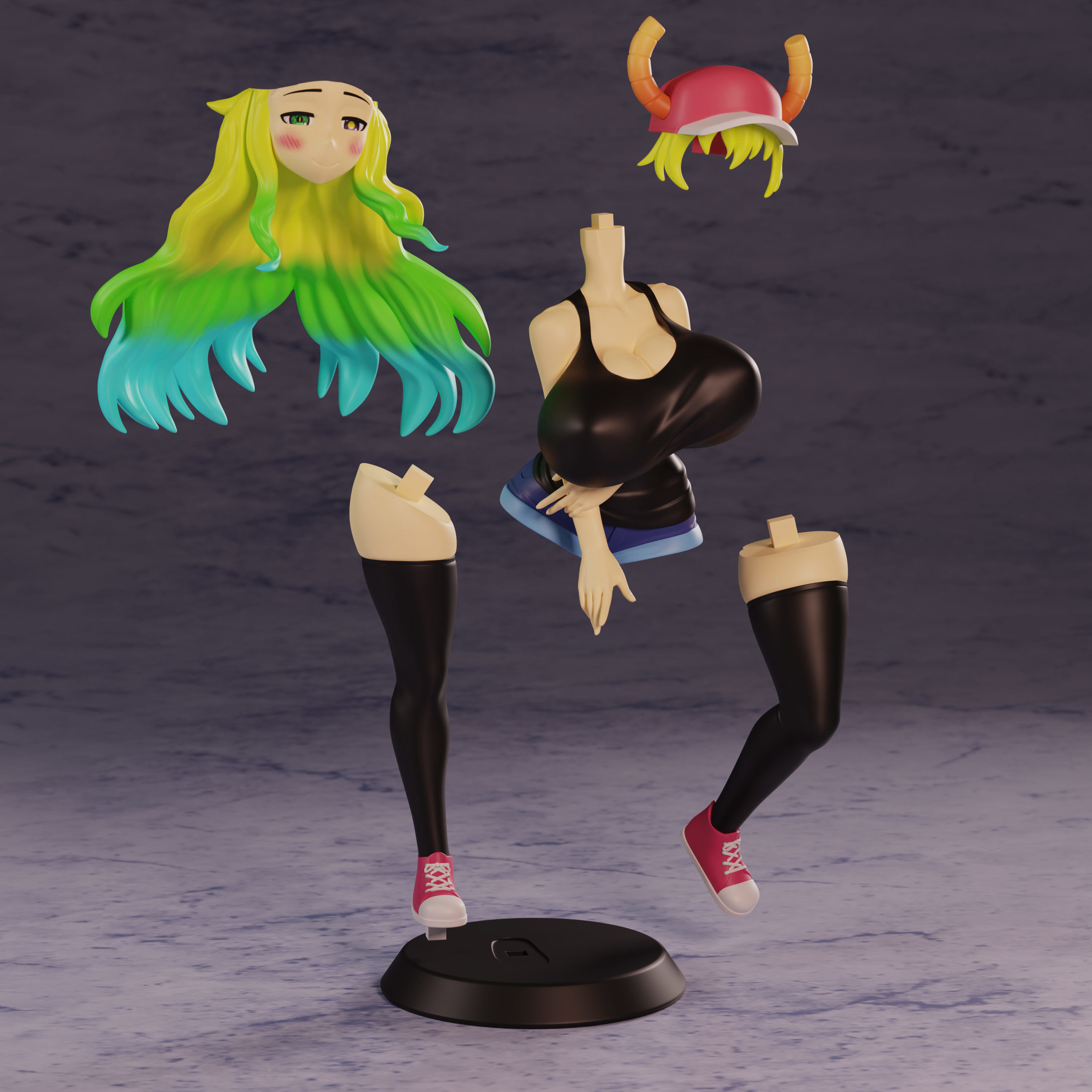Miss Kobayashi Dragon Maid Lucoa 3D model 3D printable | CGTrader