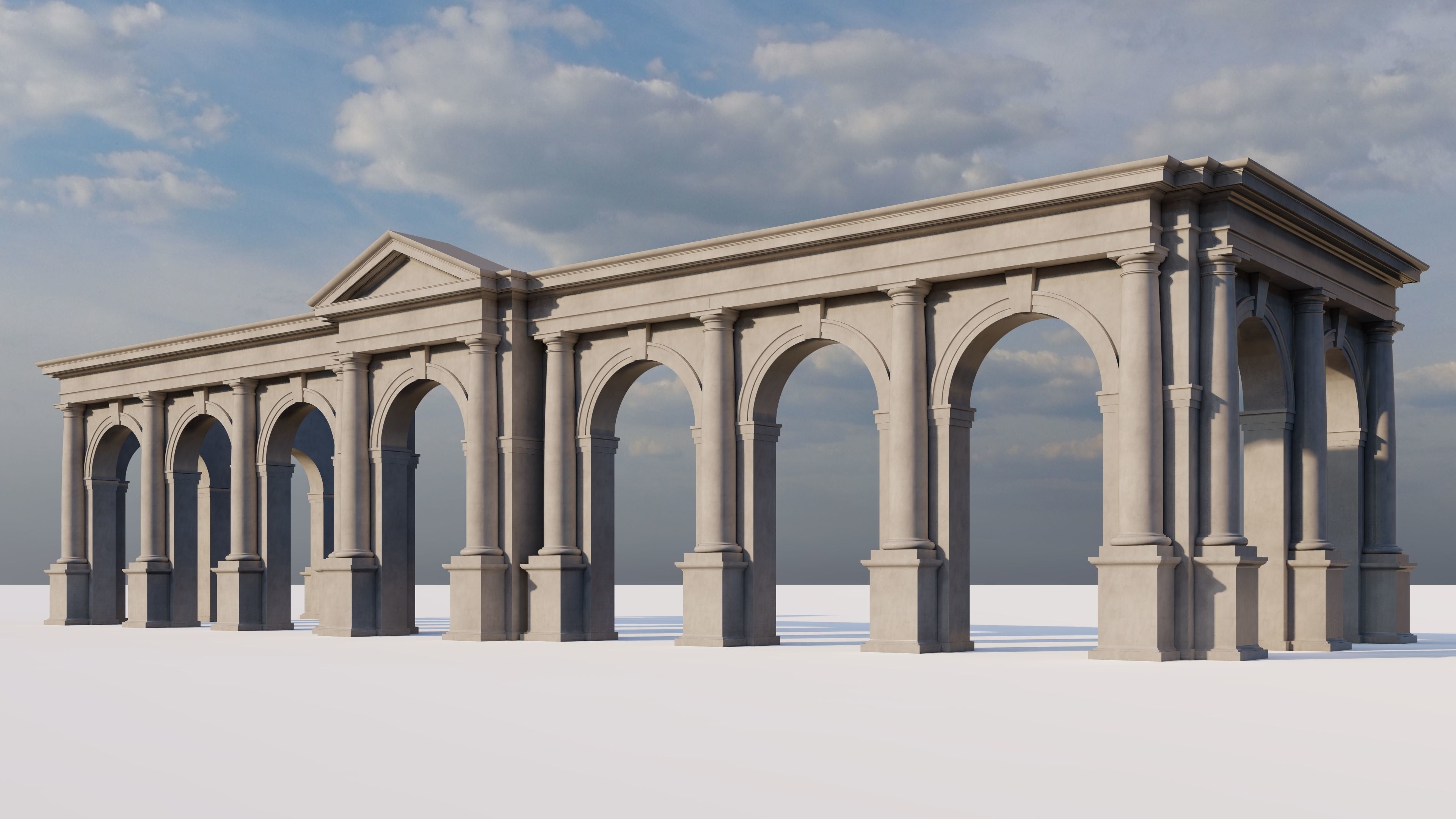 Arch in classical Tuscan order with columns on Vignola Arcade 3D model ...