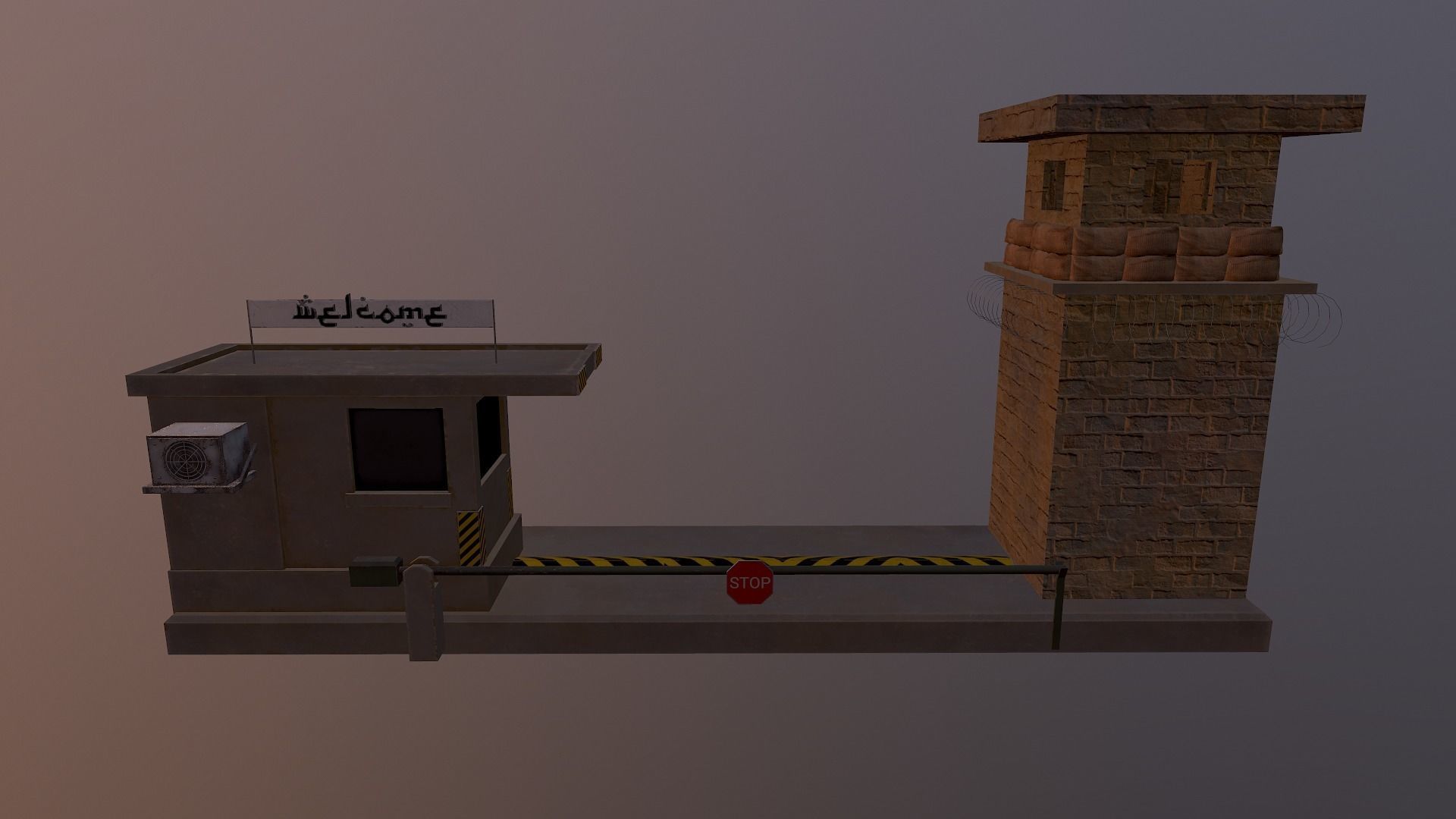 3D model Desert Security Guard Booth VR / AR / low-poly | CGTrader