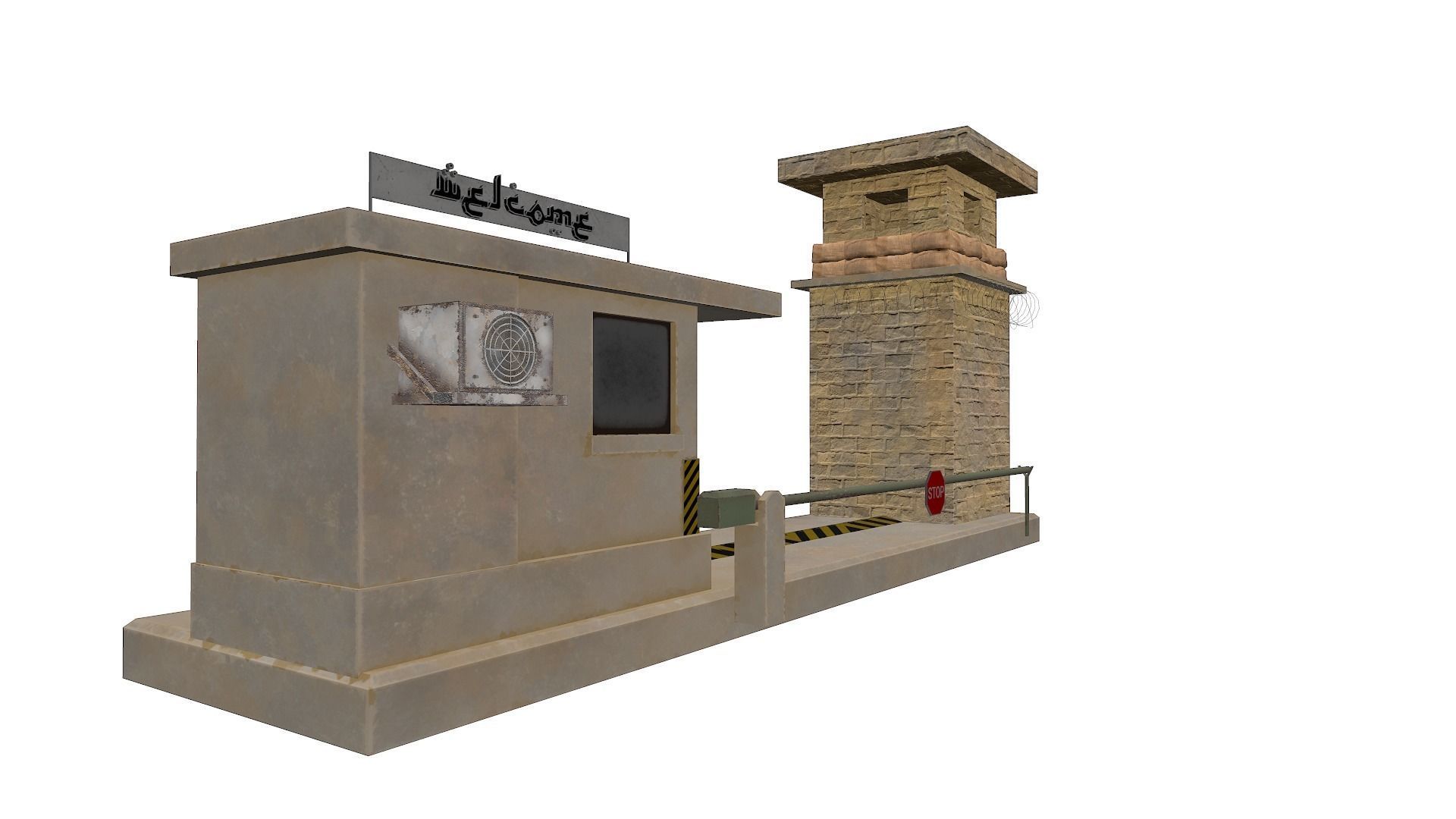 3D model Desert Security Guard Booth VR / AR / low-poly | CGTrader