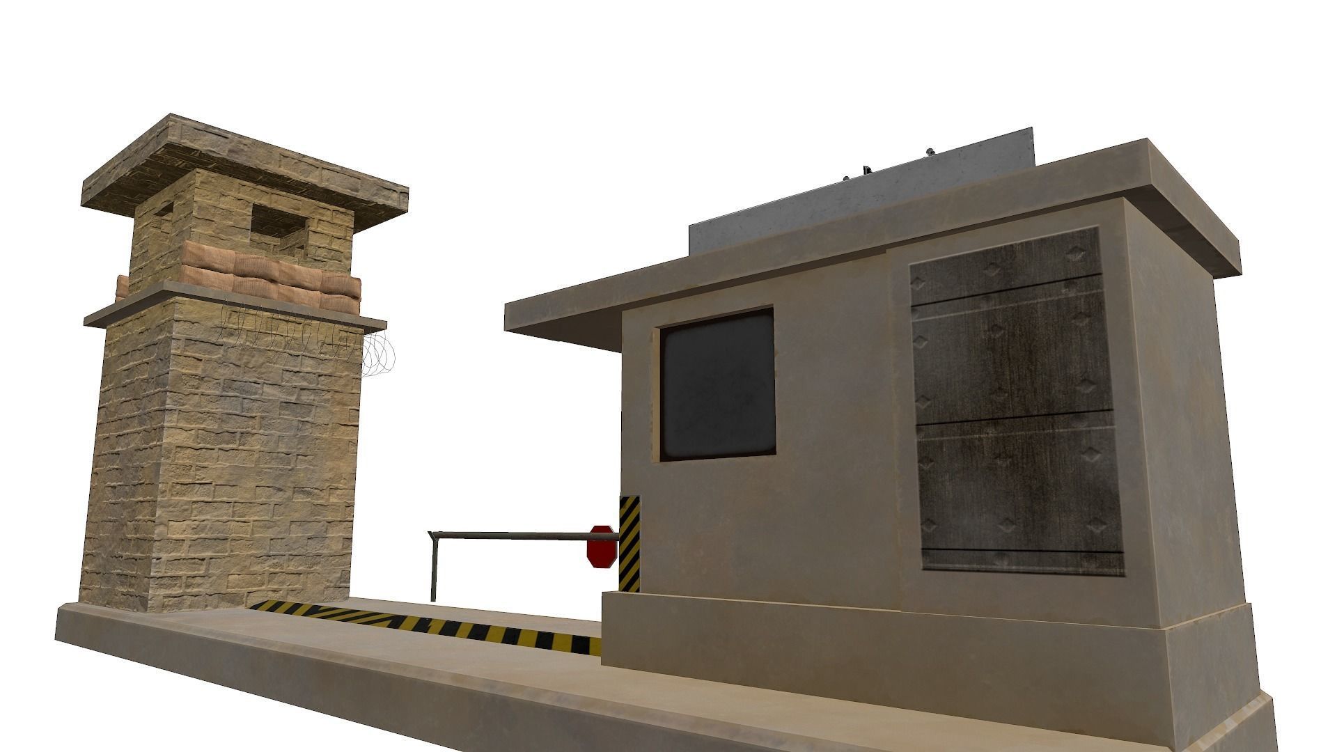 3D model Desert Security Guard Booth VR / AR / low-poly | CGTrader