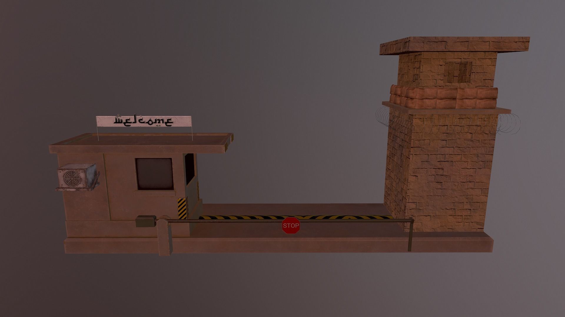 3D model Desert Security Guard Booth VR / AR / low-poly | CGTrader