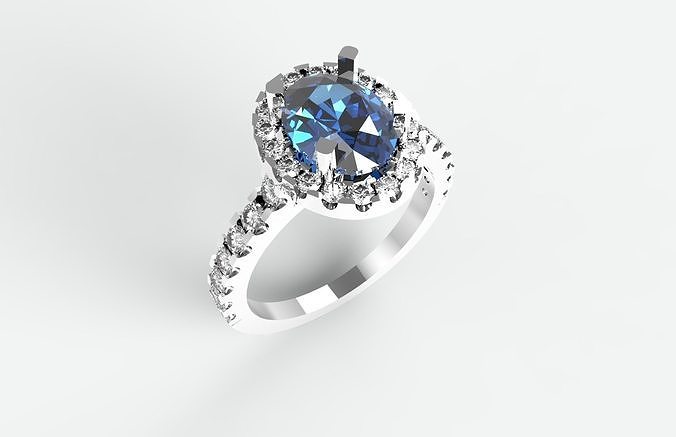 Sapphire solitaire 3D model 3D printable | CGTrader