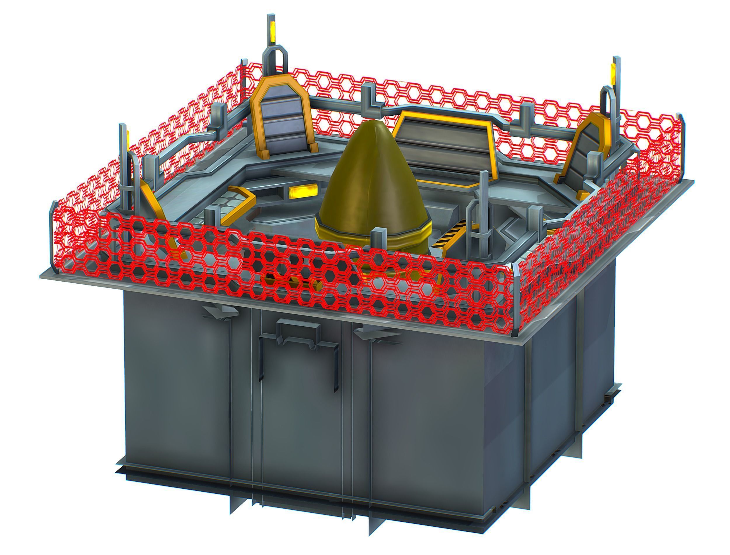 3D model isometrical bomb torpedo launcher upgrade 01 VR / AR / low ...
