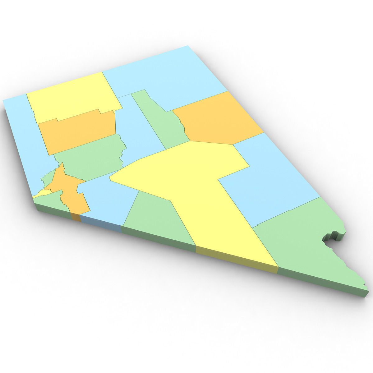 Nevada Political Map 3D model | CGTrader