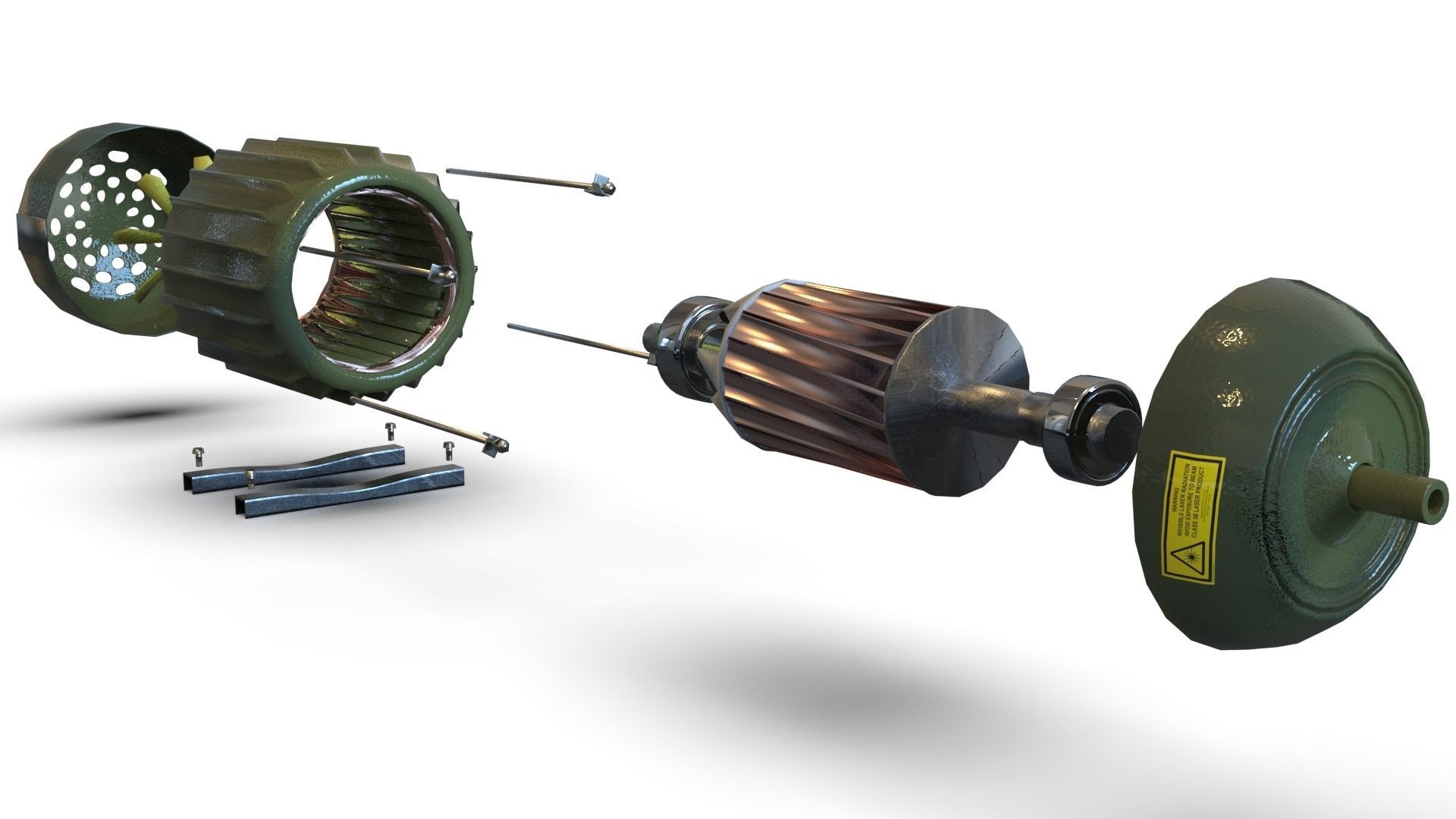 Electric motor stator rotor armature winding exploded model 3D model ...