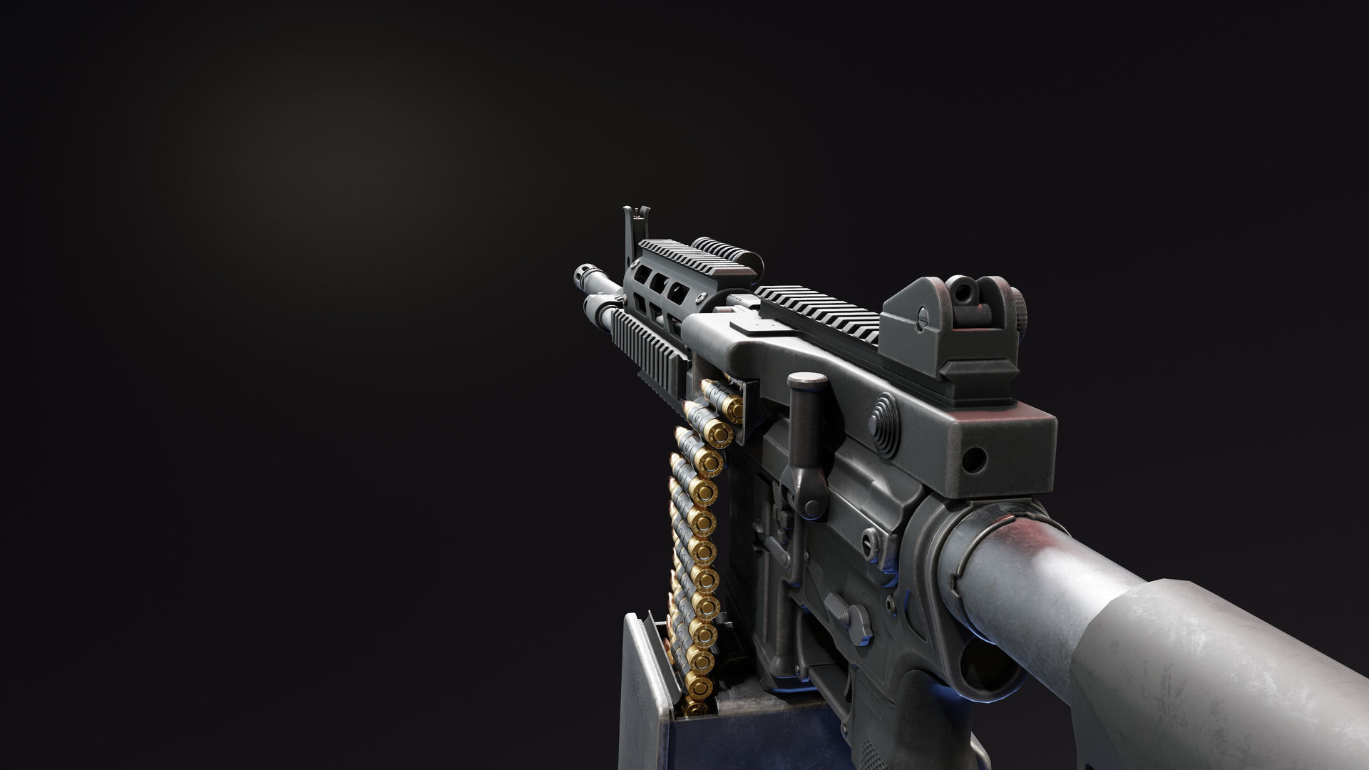 3D model FightLite MCR Beltfed AR15 VR / AR / low-poly | CGTrader