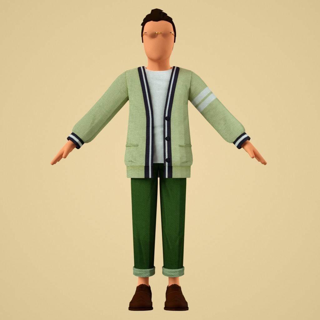Cartoon low poly characters 3D model | CGTrader