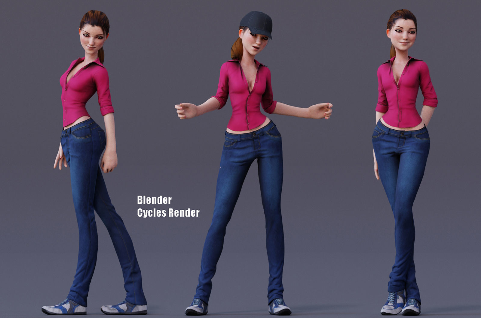 3D model Kristen Cartoon Girl Rig V2 VR / AR / low-poly | CGTrader