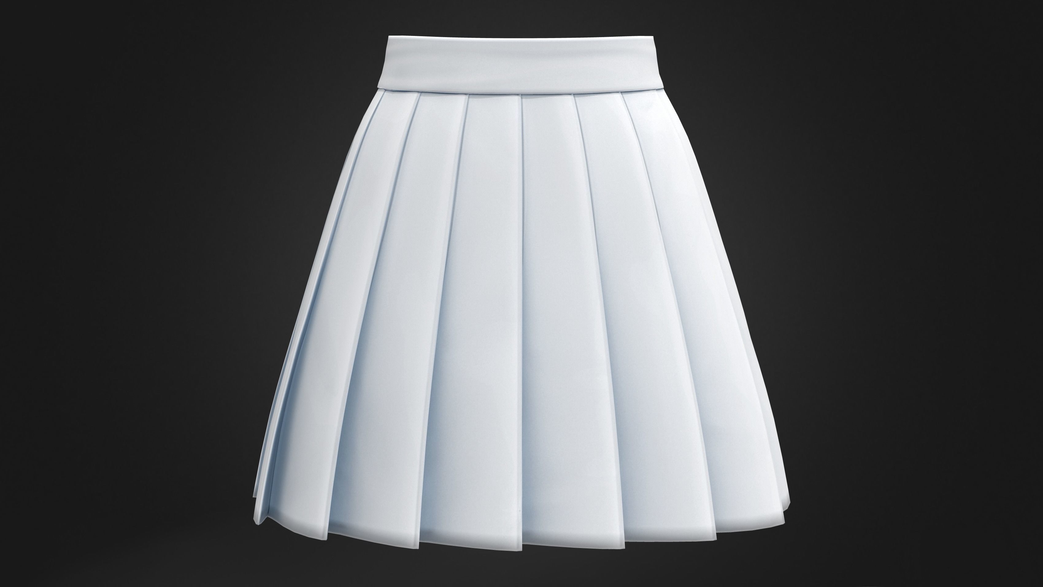3D model White Pleated Mini Skirt VR / AR / low-poly | CGTrader