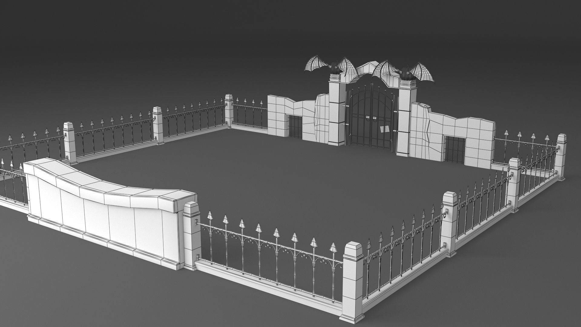 PBR Cemetery Gate 3D model | CGTrader