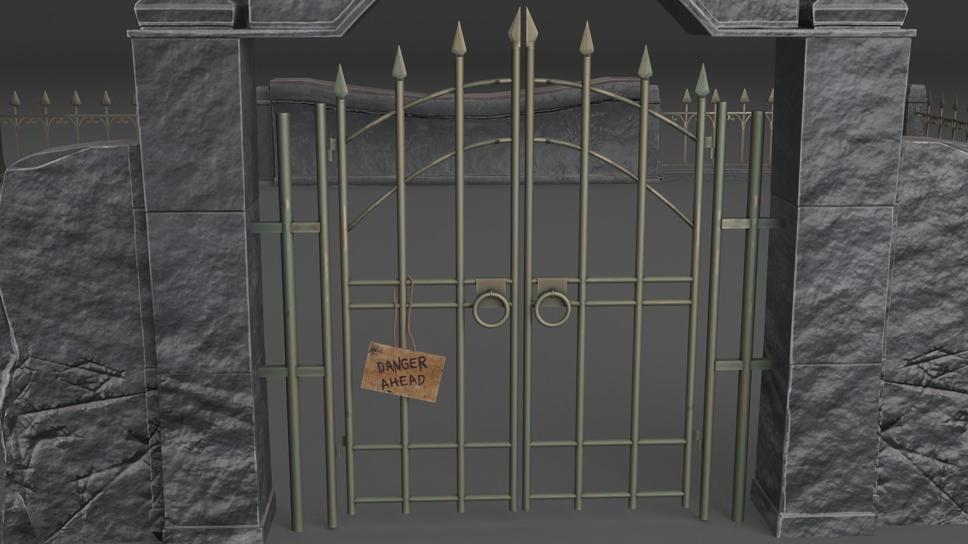 PBR Cemetery Gate 3D model | CGTrader