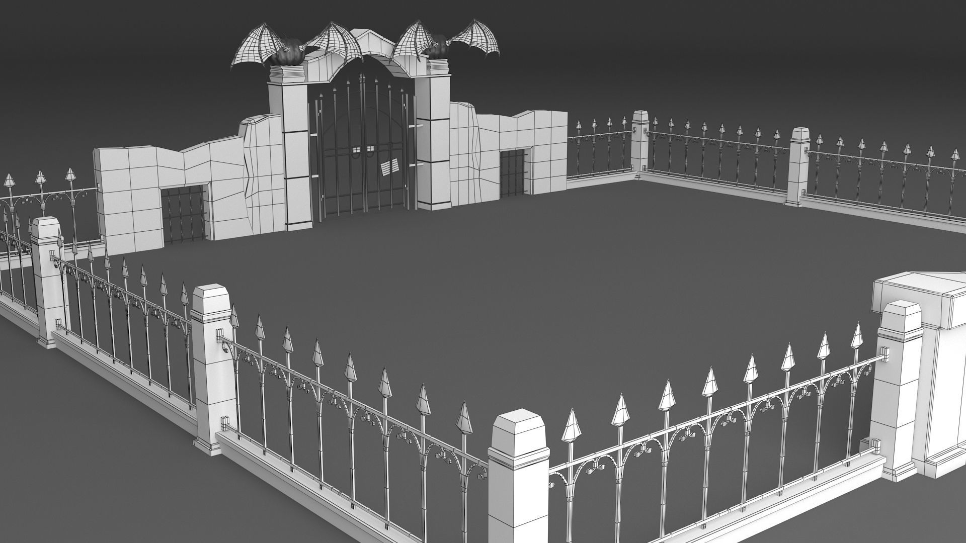 PBR Cemetery Gate 3D model | CGTrader