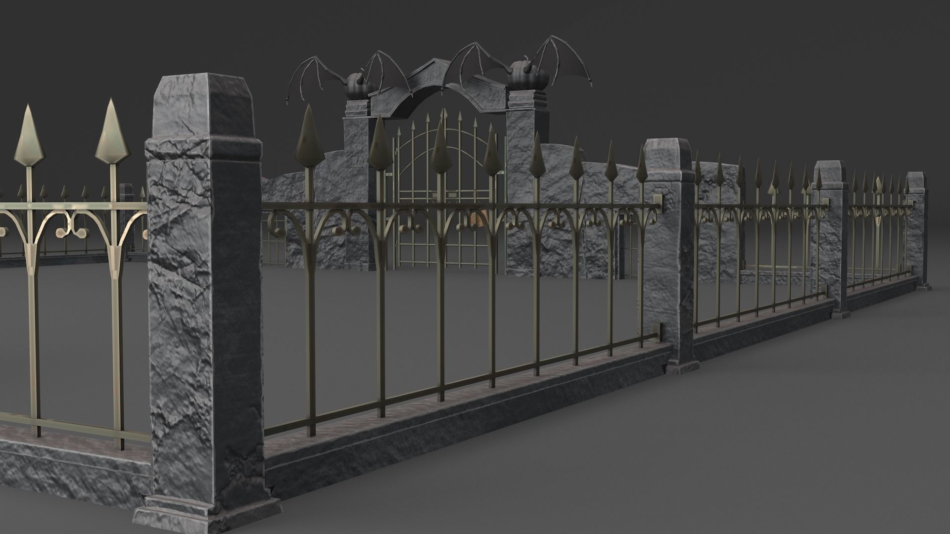 PBR Cemetery Gate 3D model | CGTrader