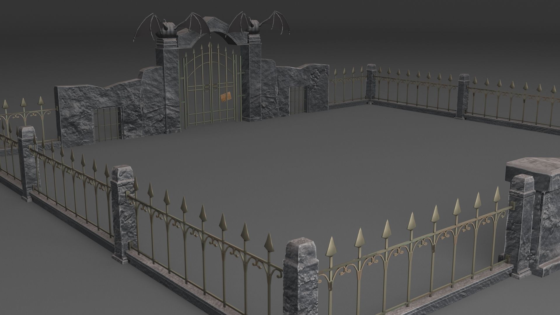 PBR Cemetery Gate 3D model | CGTrader