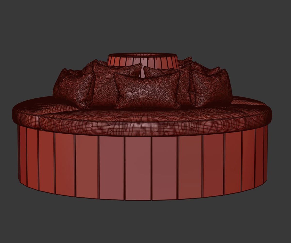 Eric Wooden Round Bench SD21 by Bpoint Design 3D model | CGTrader