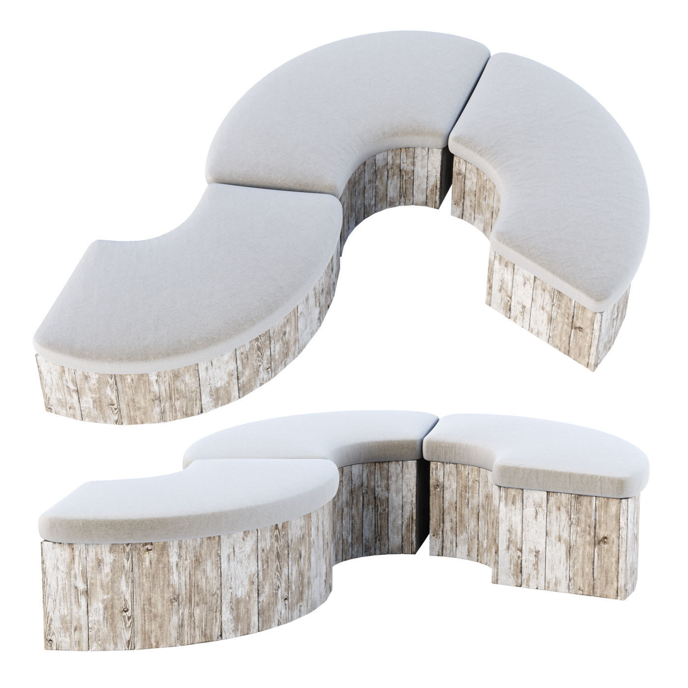 Eric Modular Wooden Bench SD22 by Bpoint Design 3D model | CGTrader