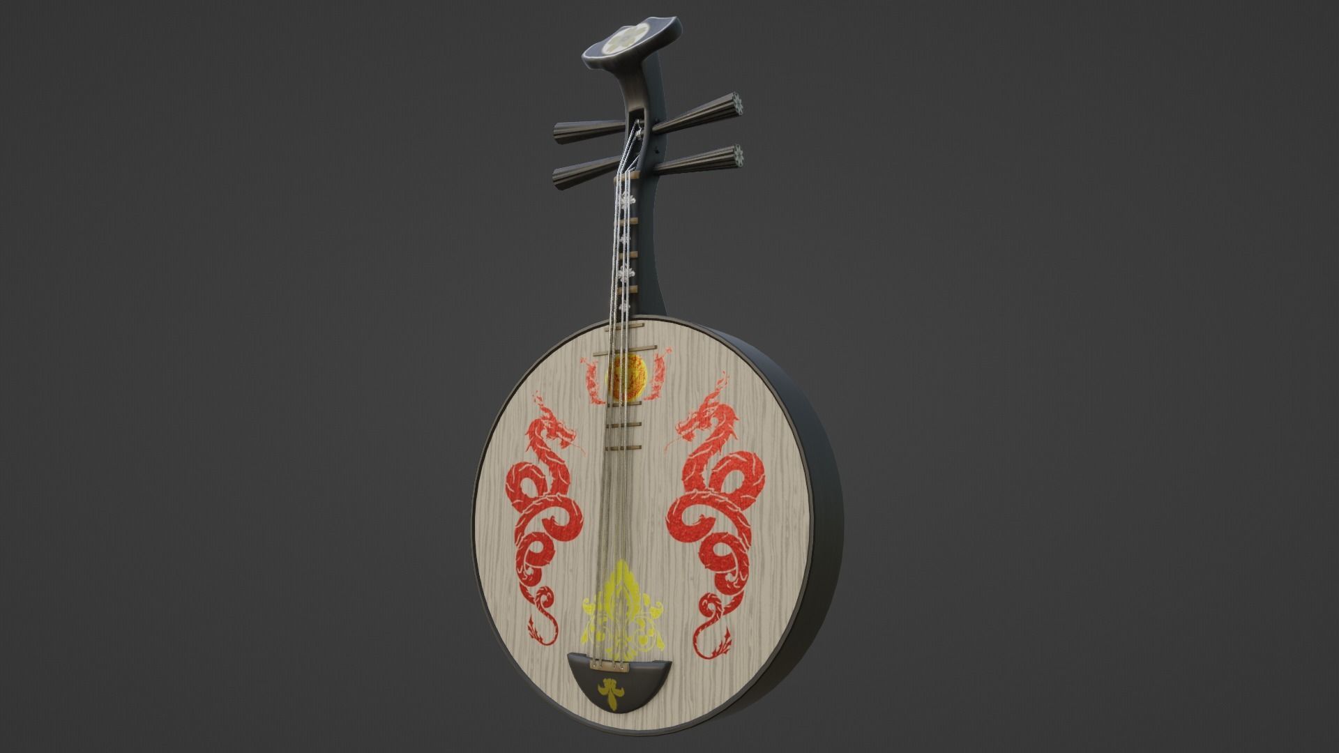 3D model The Yueqin - Moon Lute VR / AR / low-poly | CGTrader