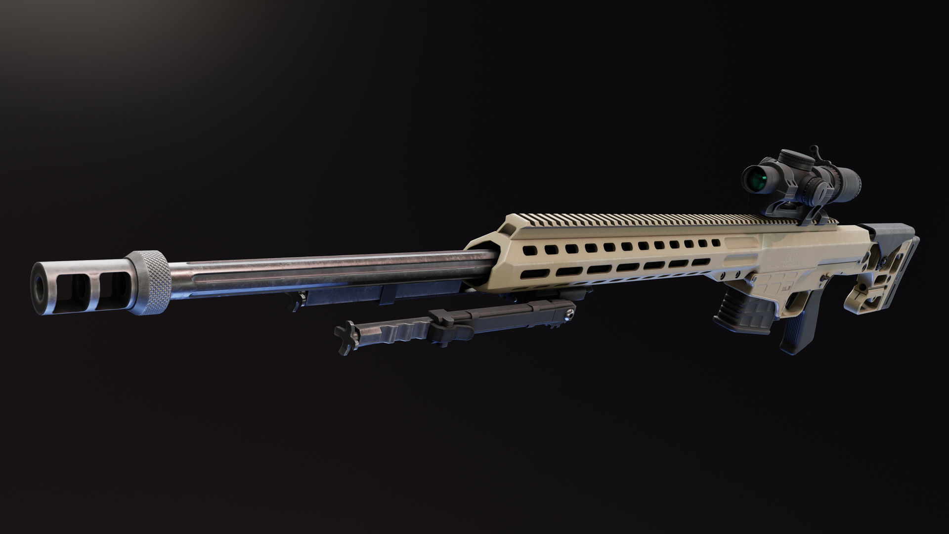 3D model Barrett MRAD Rifle VR / AR / low-poly | CGTrader