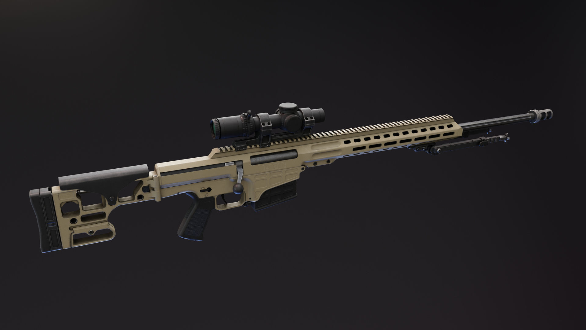 3D model Barrett MRAD Rifle VR / AR / low-poly | CGTrader
