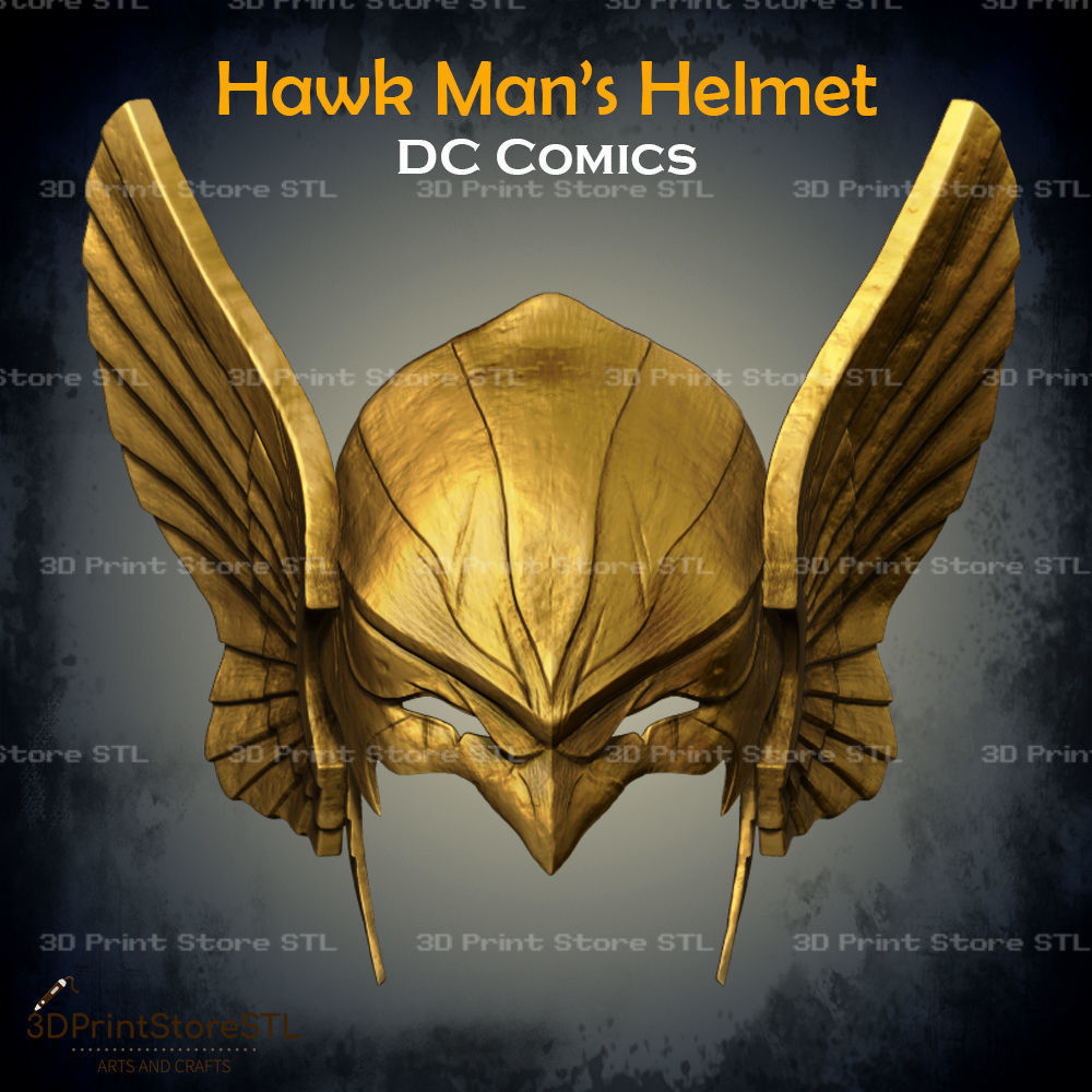 Hawkman Helmet Cosplay DC Comics - STL File 3D model 3D printable ...