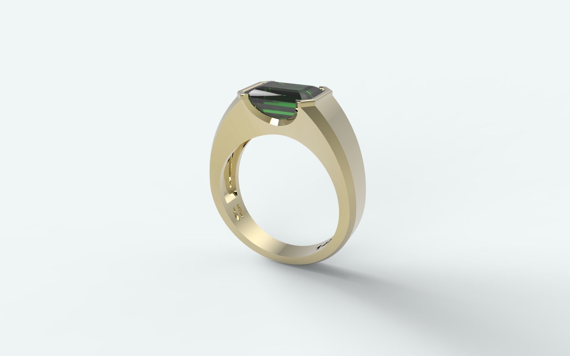 Emerald signet ring 3D model 3D printable | CGTrader
