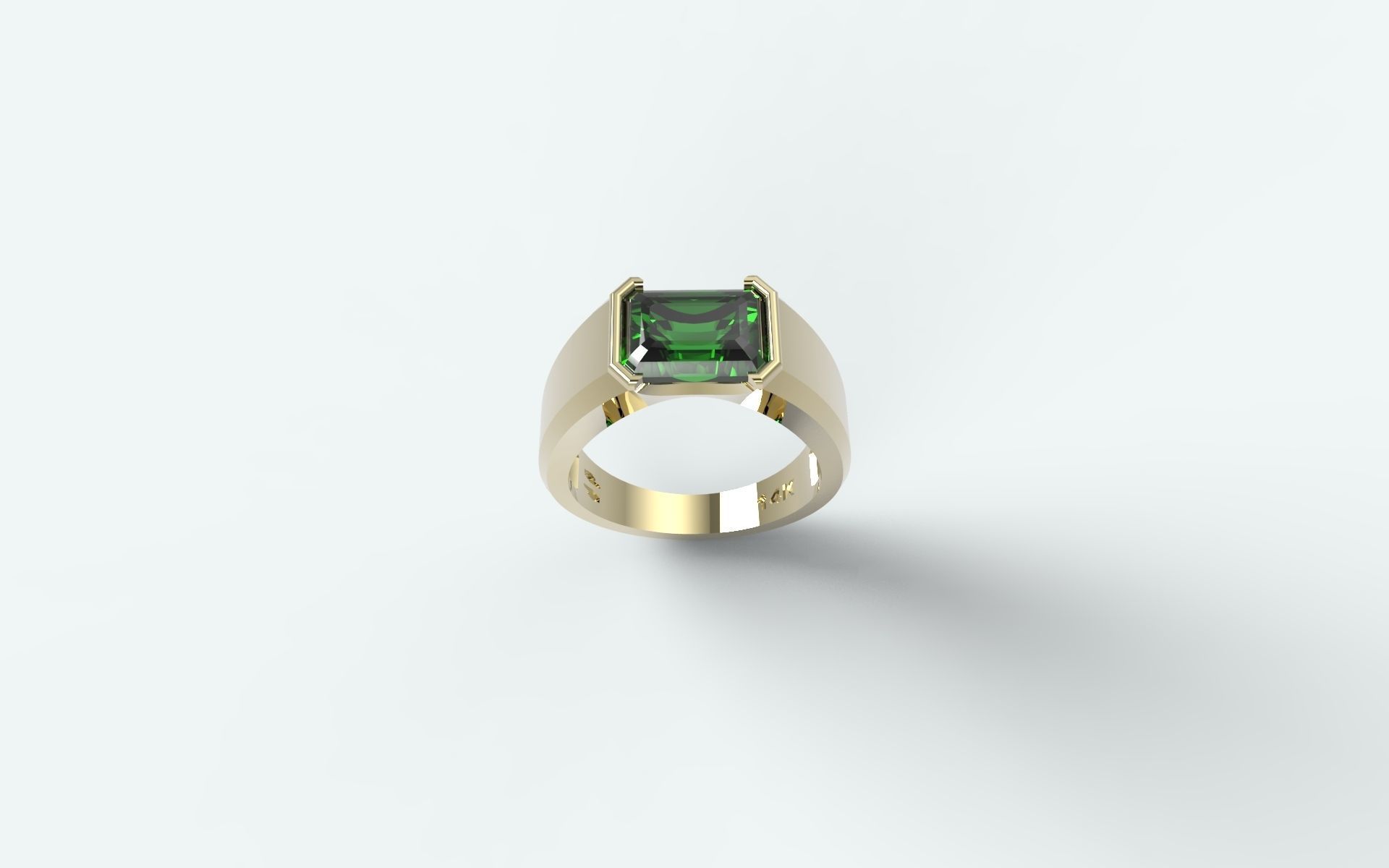 Emerald signet ring 3D model 3D printable | CGTrader