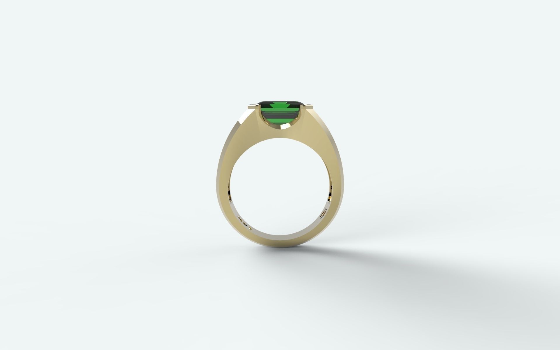 Emerald signet ring 3D model 3D printable | CGTrader