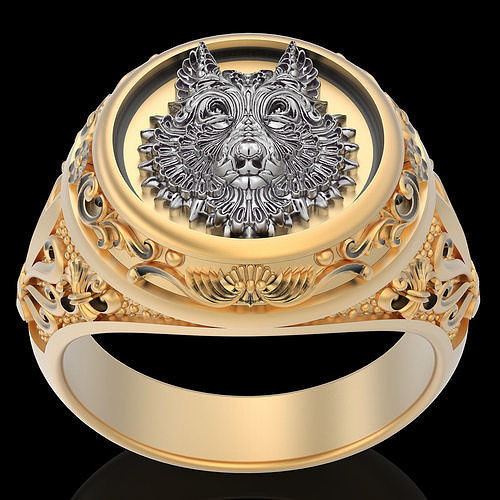 Wolf ring silver gold sterling printable jewelry 3D model 3D model 3D ...