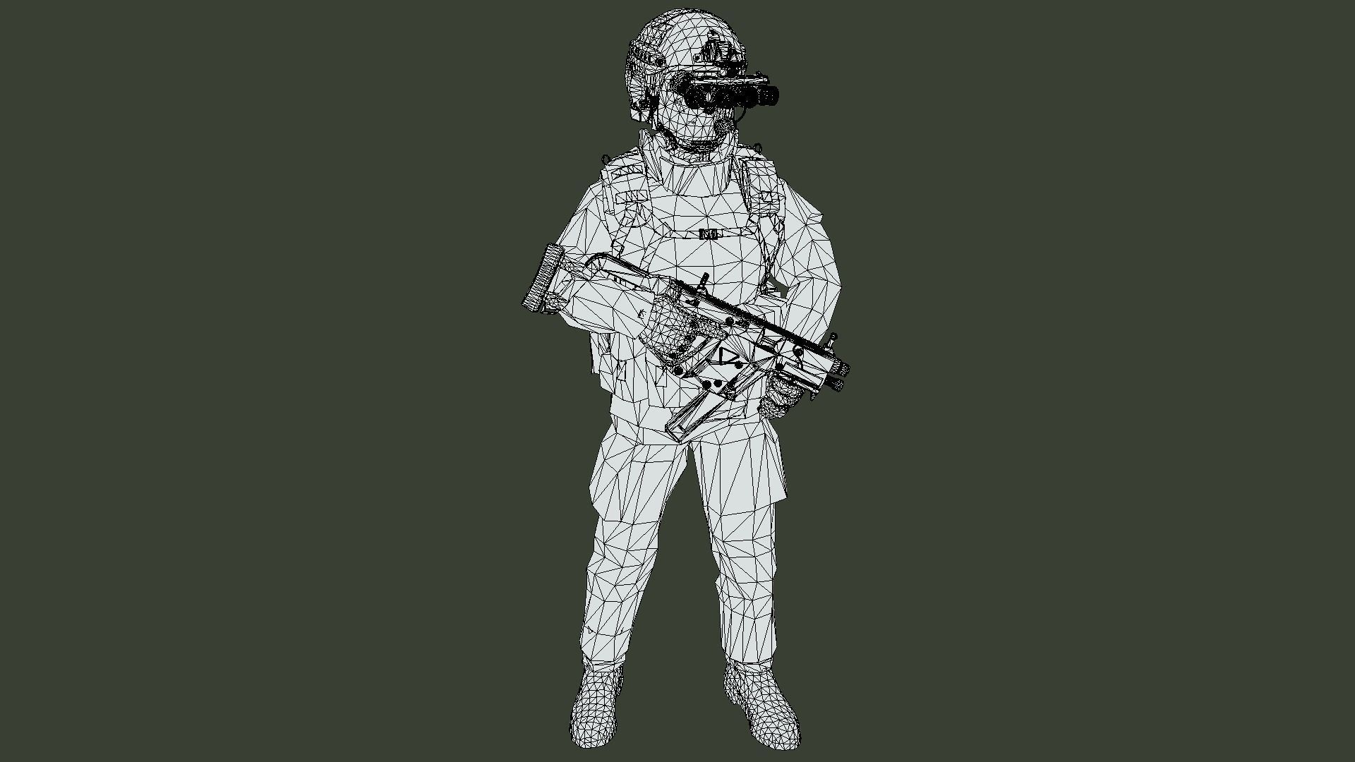 SWAT Operator free VR / AR / low-poly 3D model rigged | CGTrader