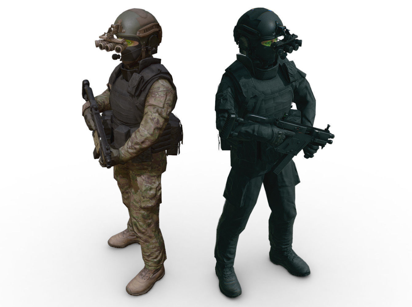 SWAT Operator free VR / AR / low-poly 3D model rigged | CGTrader