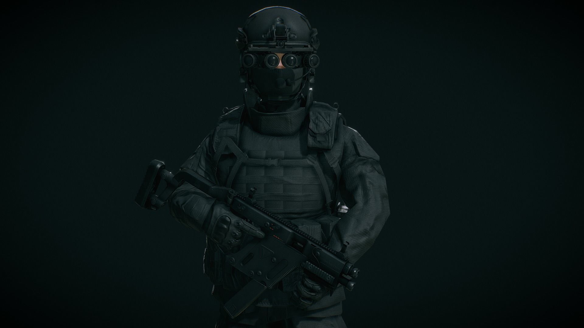 SWAT Operator free VR / AR / low-poly 3D model rigged | CGTrader