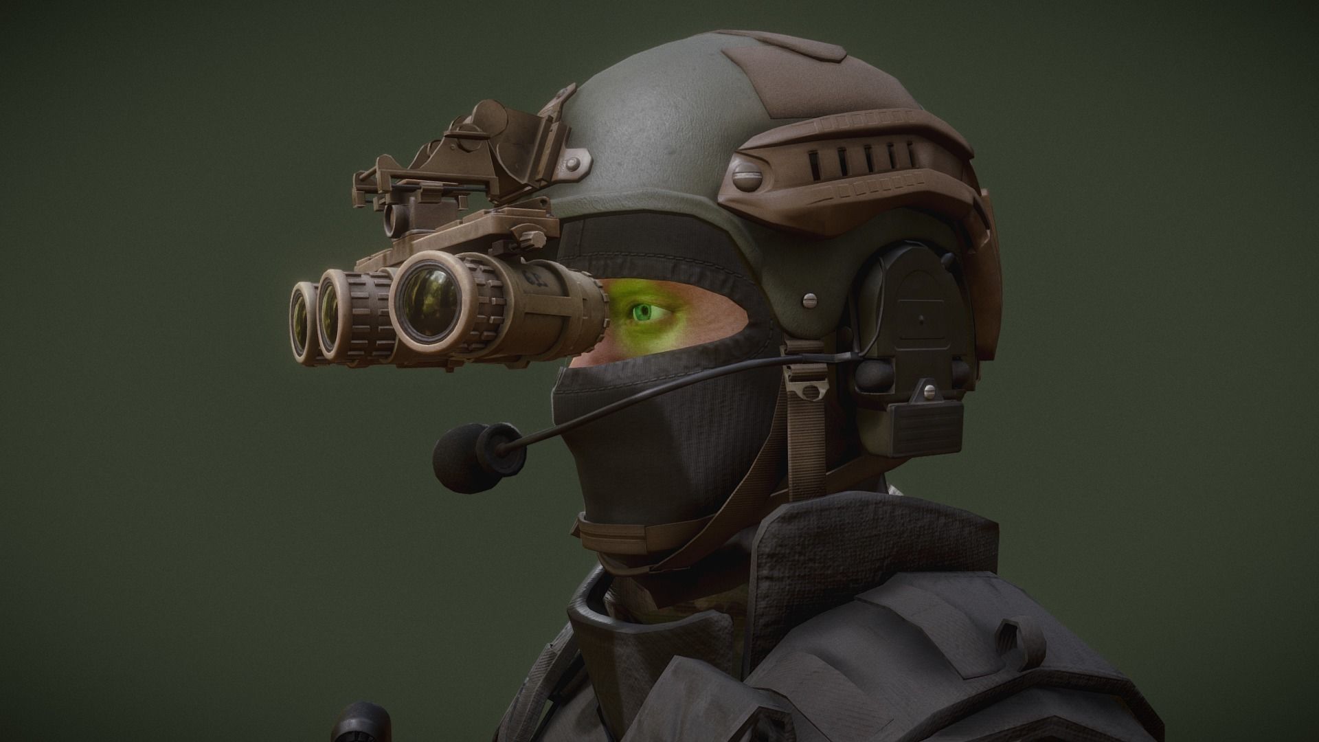 SWAT Operator free VR / AR / low-poly 3D model rigged | CGTrader