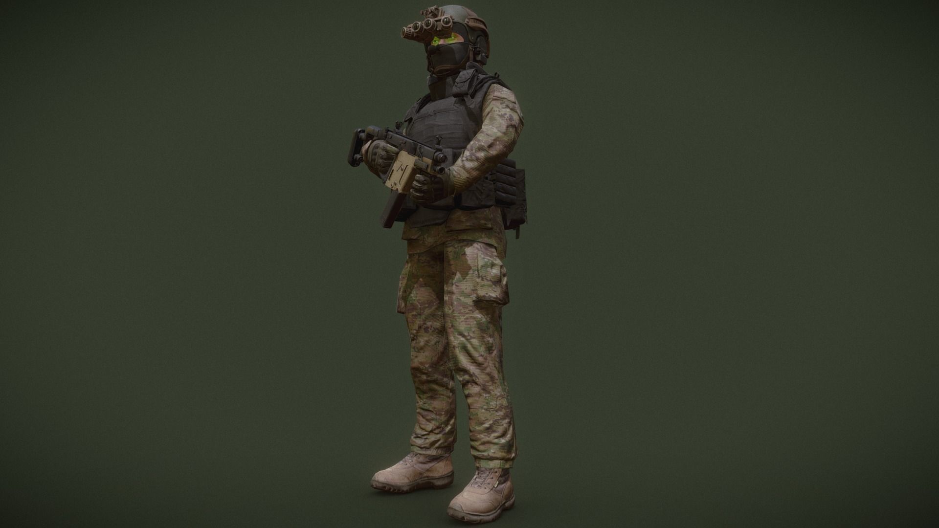 SWAT Operator free VR / AR / low-poly 3D model rigged | CGTrader