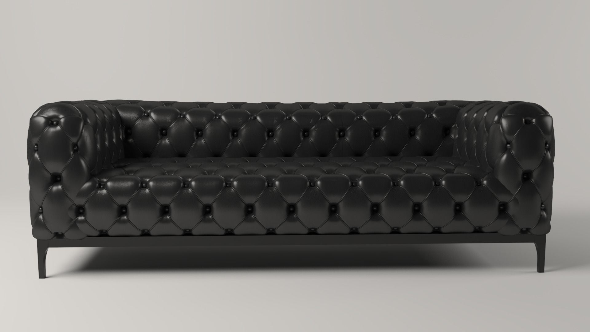 Chester Sofa Leather Black 3D model | CGTrader